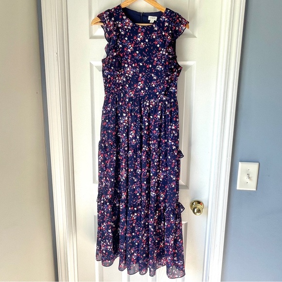 J. Crew Factory | Dresses | J Crew Factory Floral Tiered Midi Dress ...